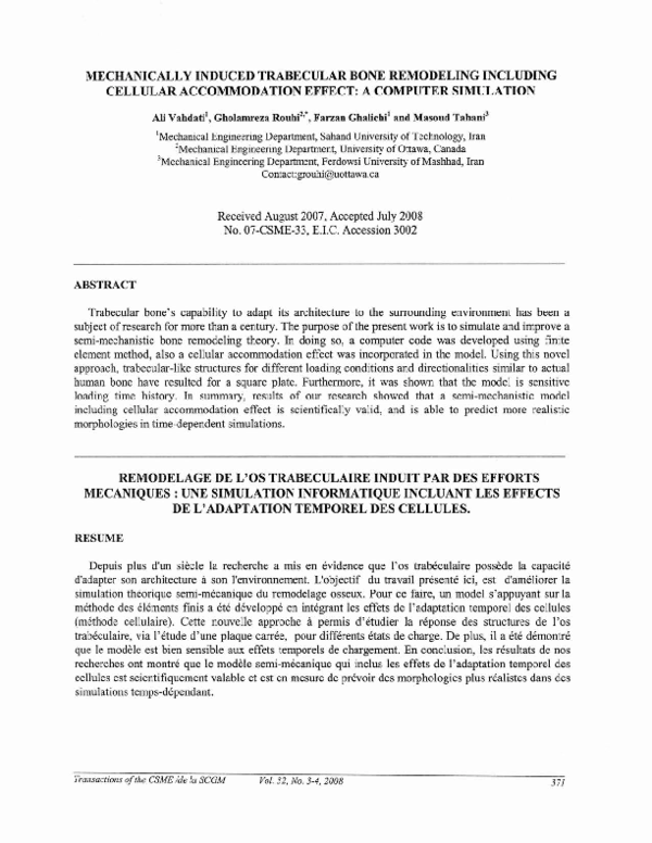 (PDF) Mechanically induced trabecular bone remodeling including ...