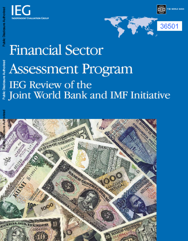 (PDF) Financial sector assessment program: IEG review of the joint ...