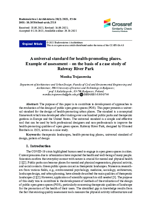 (PDF) A universal standard for health-promoting places. Example of ...