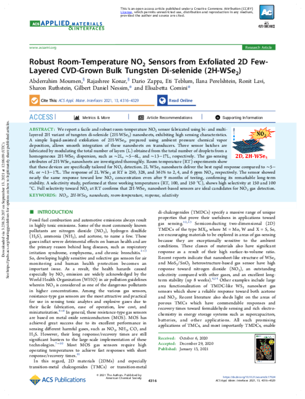 (PDF) Robust Room-Temperature NO2 Sensors from Exfoliated 2D Few ...
