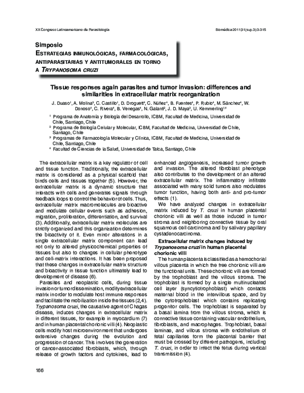 (PDF) Tissue responses again parasites and tumor invasion: differences ...