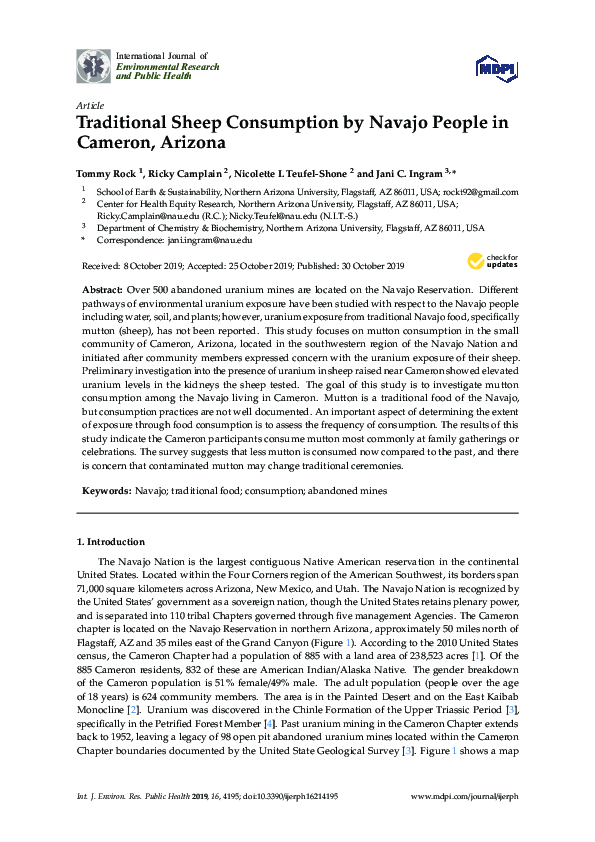 (PDF) Traditional Sheep Consumption by Navajo People in Cameron ...