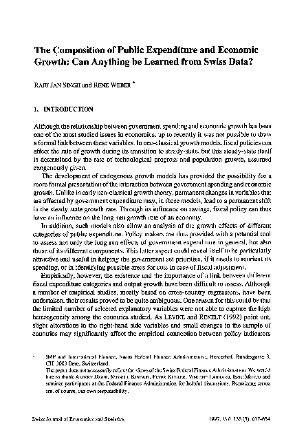 (PDF) The composition of public expenditure and economic growth