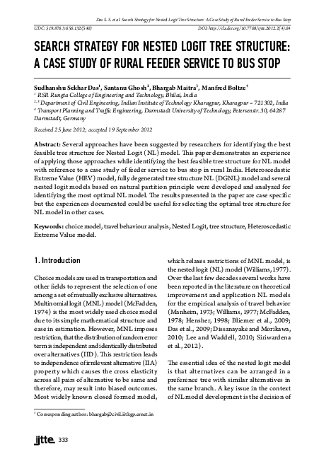 (PDF) Search Strategy for Nested Logit Tree Structure: A Case Study of ...