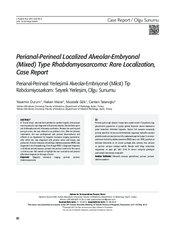 (PDF) Perianal-Perineal Localized Alveolar-Embryonal (Mixed) Type ...