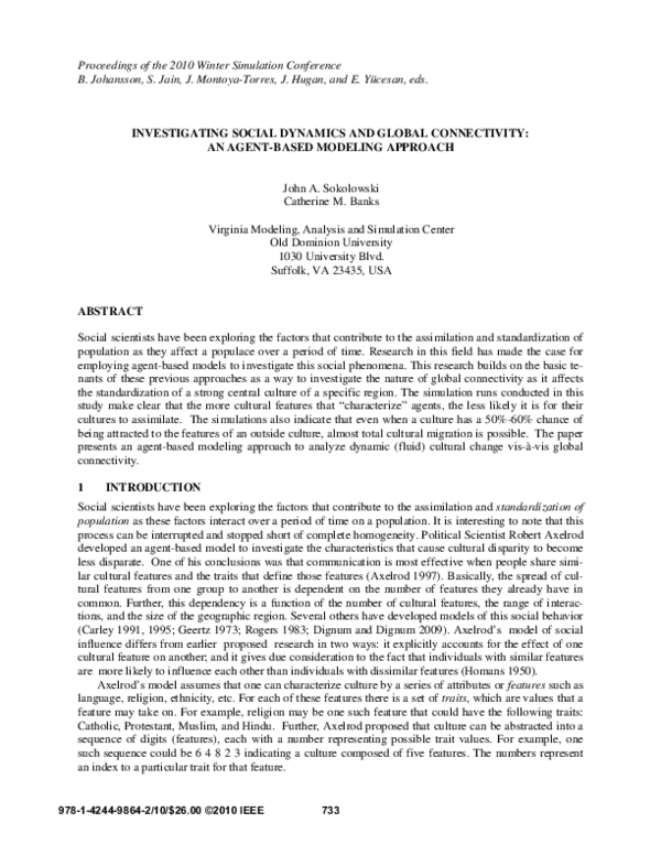 (PDF) Investigating social dynamics and global connectivity: An agent-based modeling approach ...