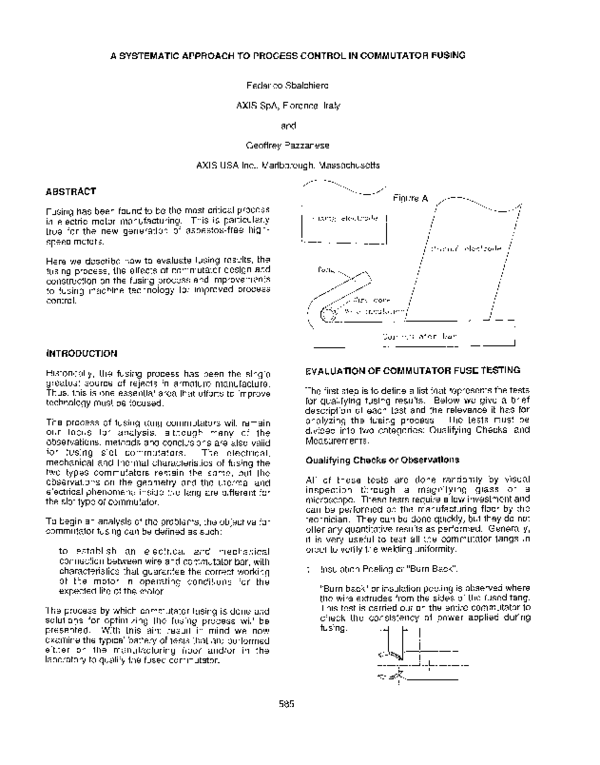(PDF) A systematic approach to process control in commutator fusing