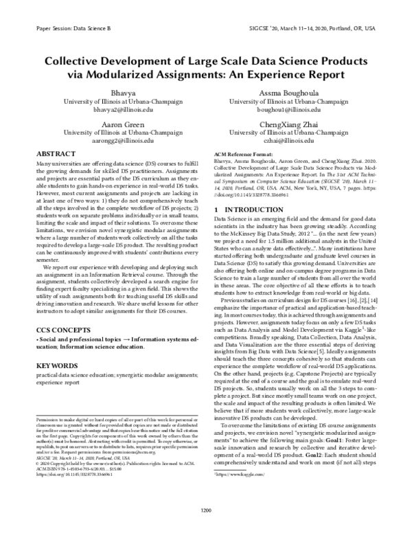 (PDF) Collective Development of Large Scale Data Science Products via ...