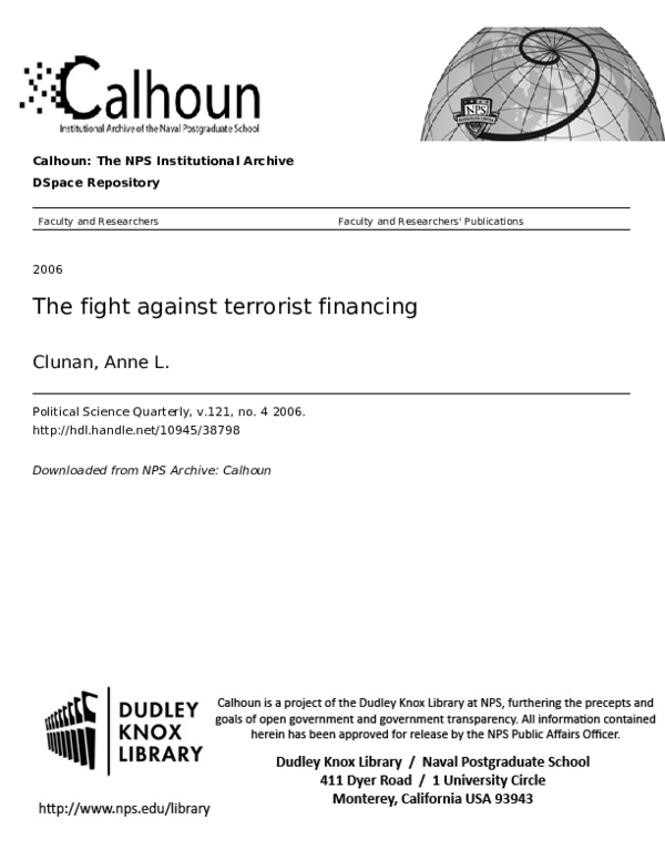 (PDF) The Fight against Terrorist Financing