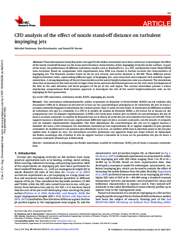 (PDF) CFD analysis of the effect of nozzle stand-off distance on ...