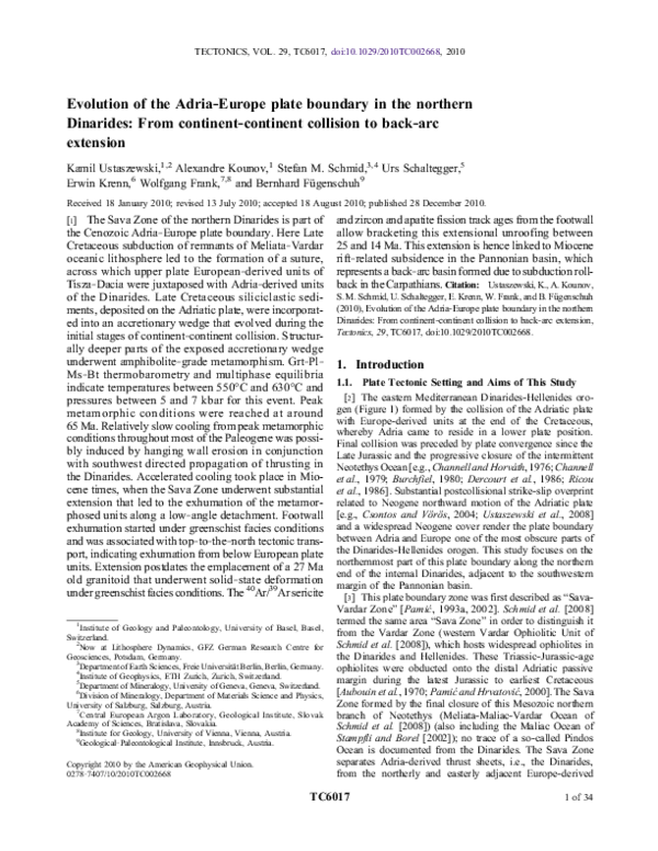 (PDF) Evolution of the Adria-Europe plate boundary in the northern ...