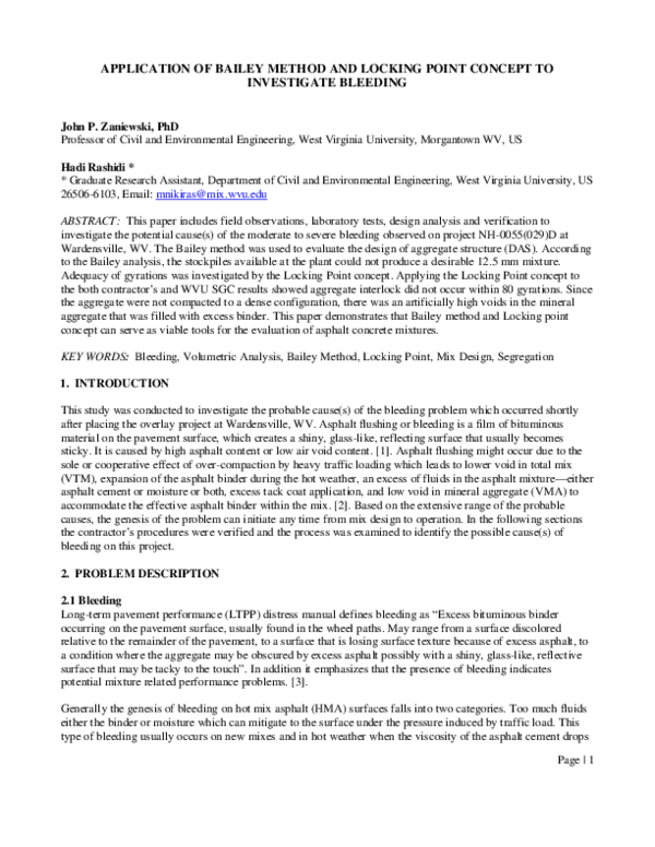 (PDF) Application of Bailey Method and Locking Point Concept to ...