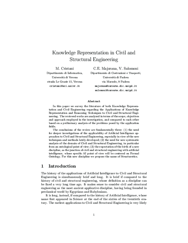 (PDF) Knowledge Representation in Civil and Structural Engineering