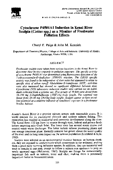 (PDF) Cytochrome P4501A1 induction in Kenai River sculpin (Cottus spp ...