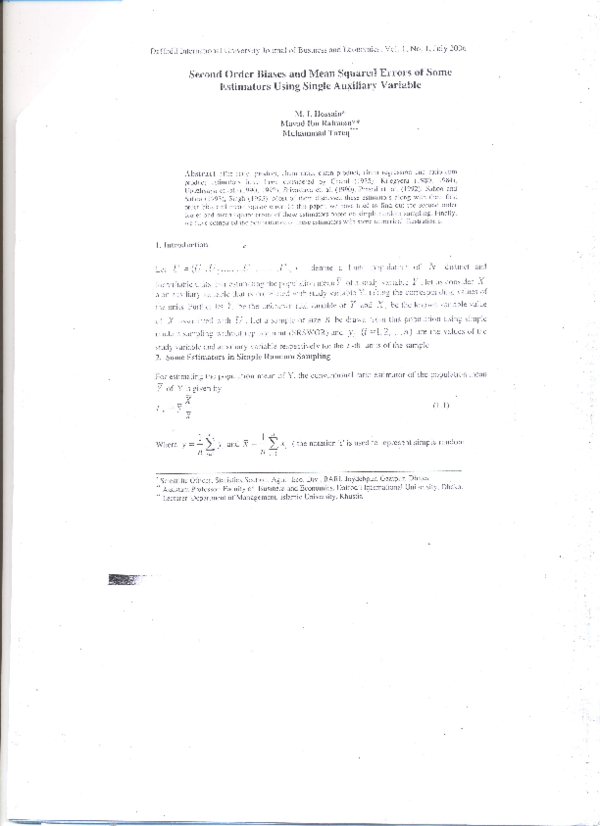 (PDF) Second Order Biases and Mean Squared Errors of Some Estimators Using Single Auxiliary ...