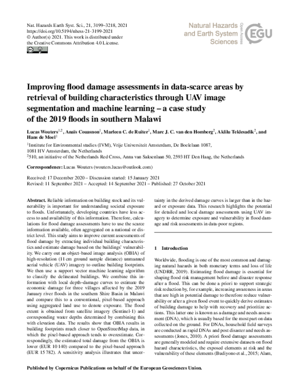 (PDF) Improving flood damage assessments in data-scarce areas by retrieval of building ...