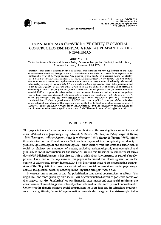 (PDF) Constructing a constructive critique of social constructionism ...