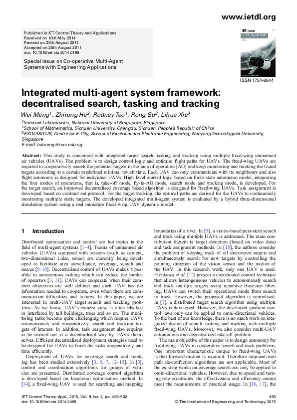 (PDF) Integrated multi-agent system framework: decentralised search ...