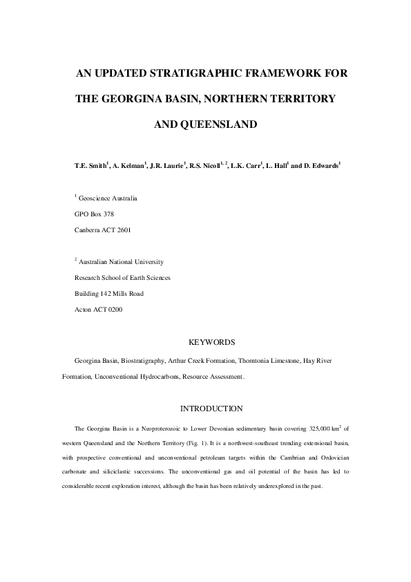 (PDF) An updated stratigraphic framework for the Georgina Basin ...