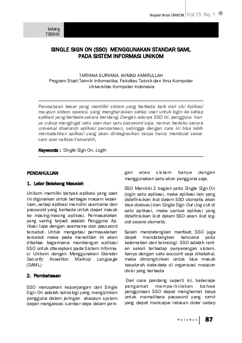 (PDF) Single Sign on (Sso) Menggunakan Standar Saml Pada Sistem ...