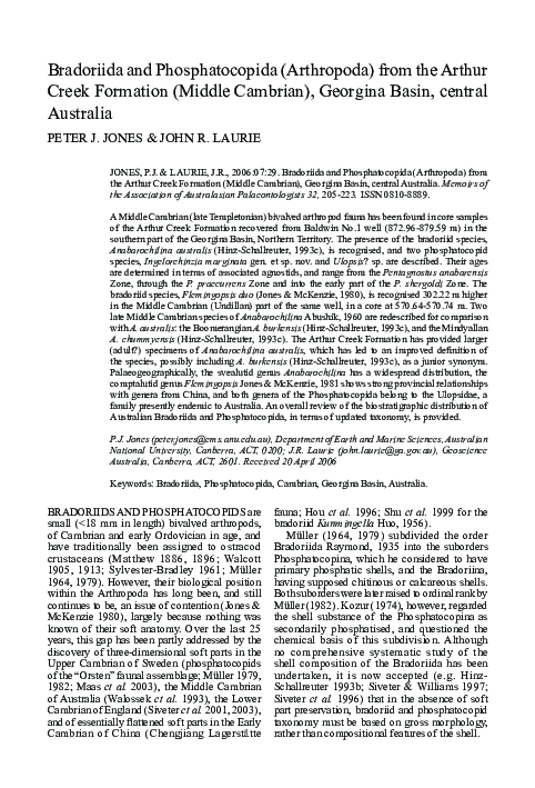 (PDF) Bradoriida and Phosphatocopida (Arthropoda) from the Arthur Creek ...