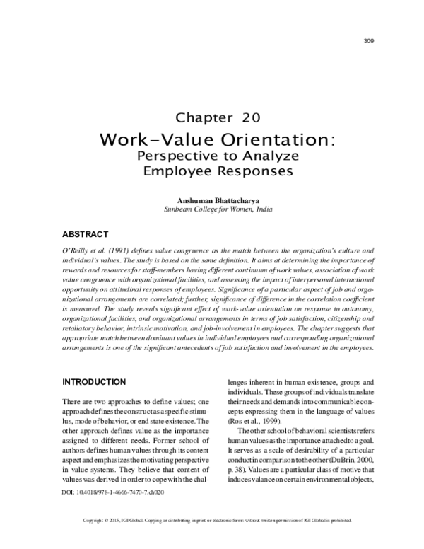 (PDF) Work-Value Orientation
