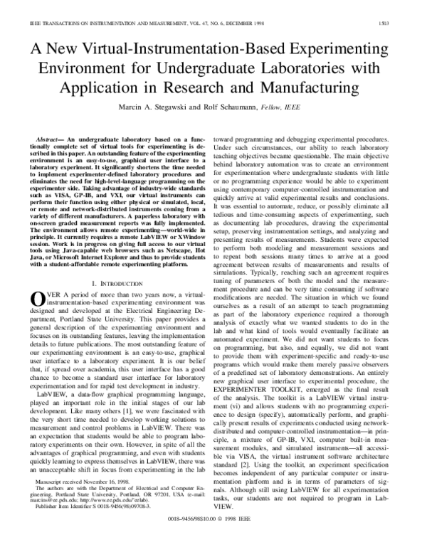 (PDF) A new virtual-instrumentation-based experimenting environment for ...