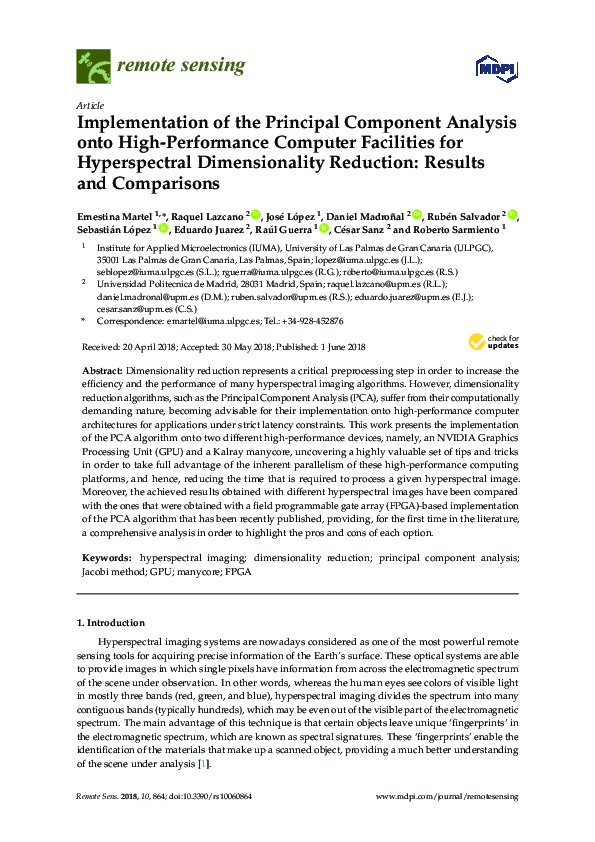 (PDF) Implementation of the Principal Component Analysis onto High ...