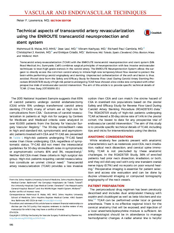 (PDF) Technical aspects of transcarotid artery revascularization using ...