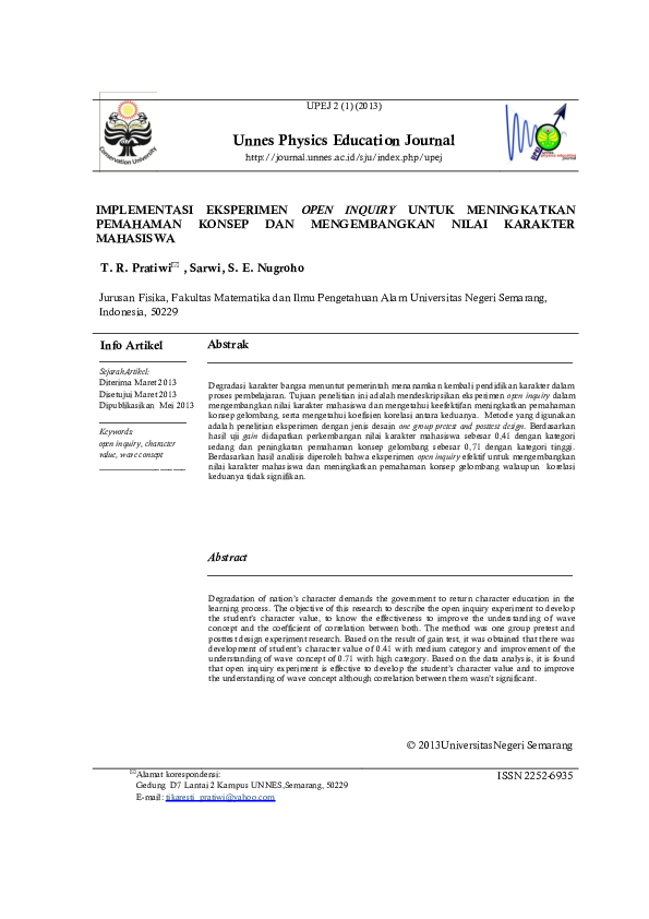(PDF) Implementasi Eksperimen Open Inquiry Untuk Meningkatkan Pemahaman Konsep Dan Mengembangkan ...