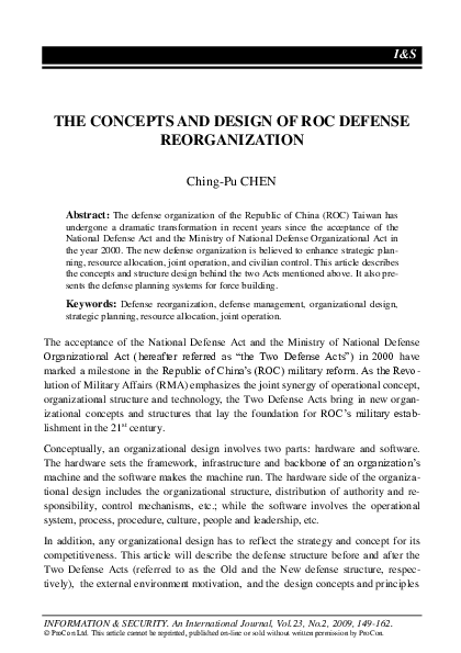 (PDF) The Concepts and Design of ROC Defense Reorganization
