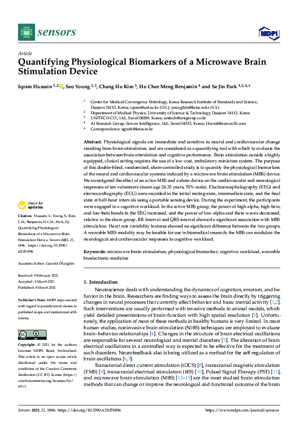 (PDF) Quantifying Physiological Biomarkers of a Microwave Brain ...
