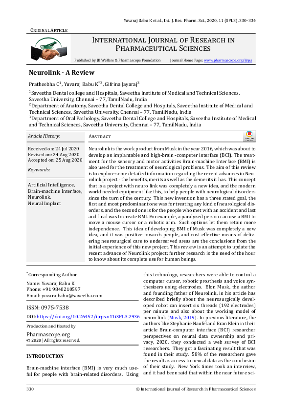 (PDF) Neurolink - A Review