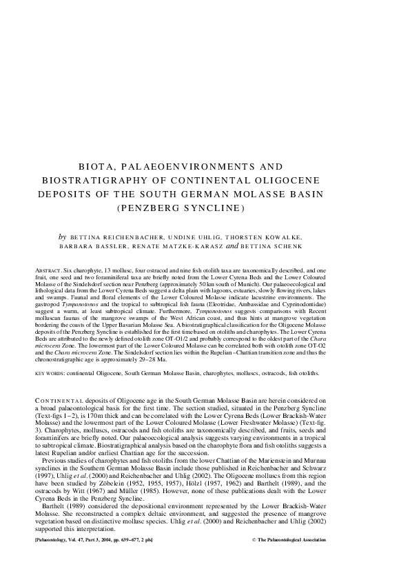 (PDF) Biota, palaeoenvironments and biostratigraphy of continental ...
