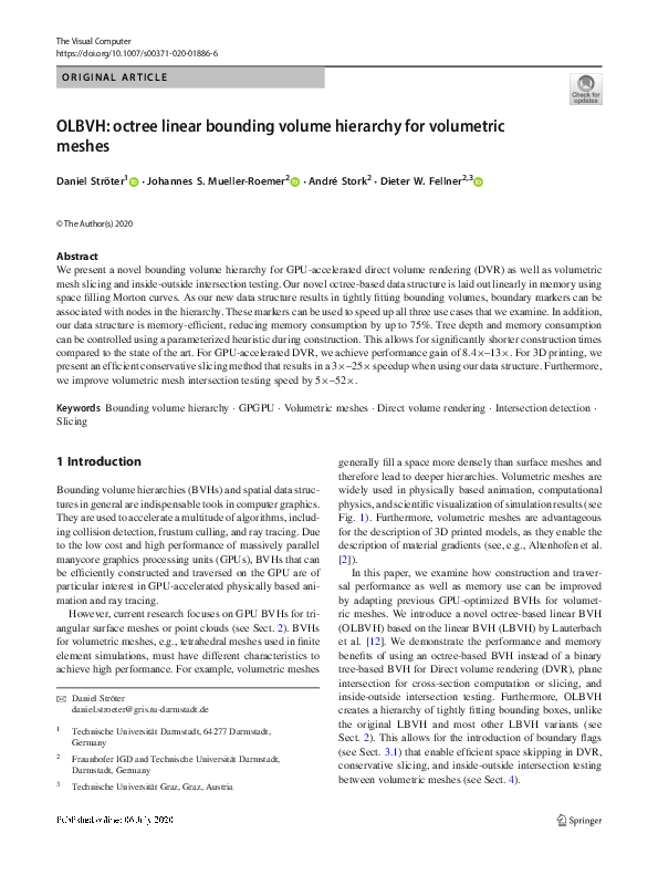 (PDF) OLBVH: octree linear bounding volume hierarchy for volumetric meshes