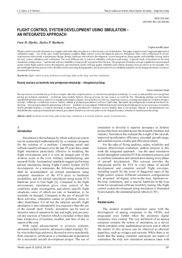 (PDF) Flight control system development using simulation – an ...