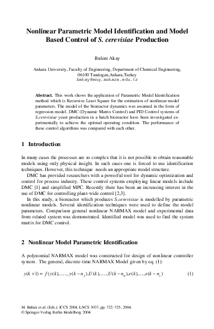 (PDF) Nonlinear Parametric Model Identification and Model Based Control ...