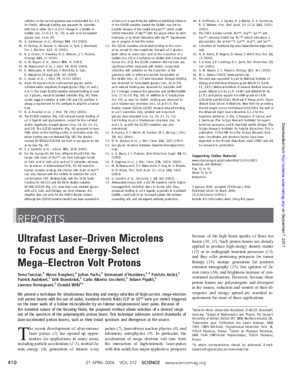 (PDF) Ultrafast Laser-Driven Microlens to Focus and Energy-Select Mega-Electron Volt Protons