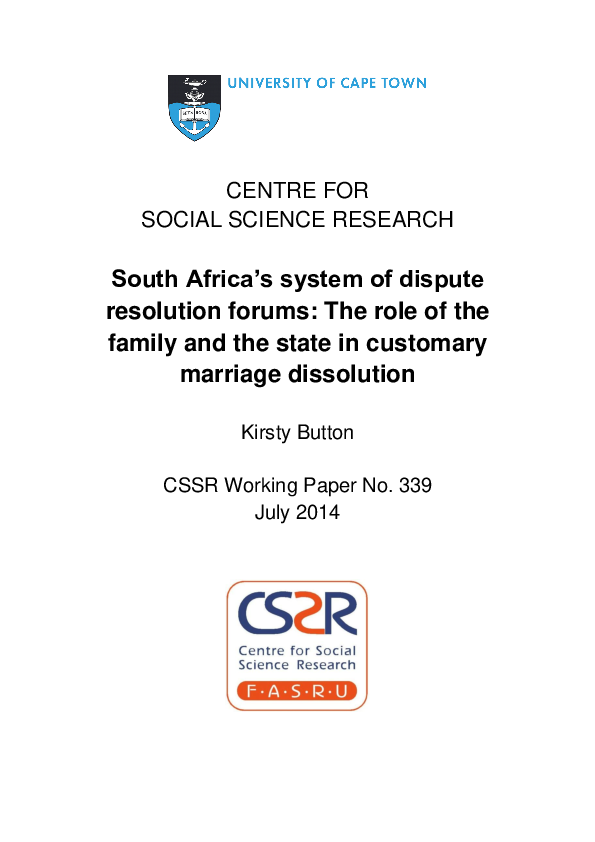 (PDF) South Africa’s System of Dispute Resolution Forums: The Role of ...