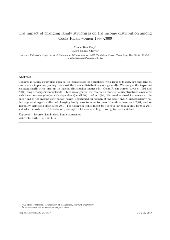(PDF) The Impact of Changing Family Structures on the Income ...