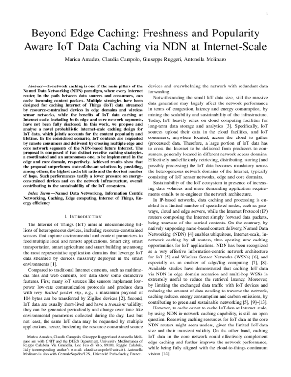 (PDF) Beyond Edge Caching: Freshness and Popularity Aware IoT Data ...