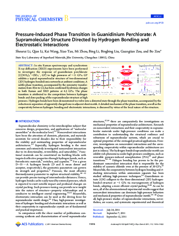 (PDF) Pressure-induced phase transition in guanidinium perchlorate: A supramolecular structure ...