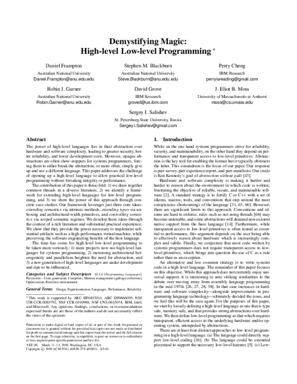 (PDF) High-Level Low-Level Programming