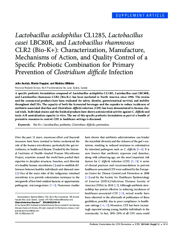 (PDF) Lactobacillus acidophilus CL1285, Lactobacillus casei LBC80R, and Lactobacillus rhamnosus ...