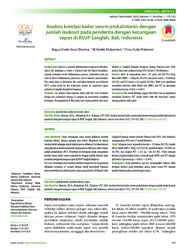 (PDF) Analisis korelasi kadar serum prokalsitonin dengan jumlah ...
