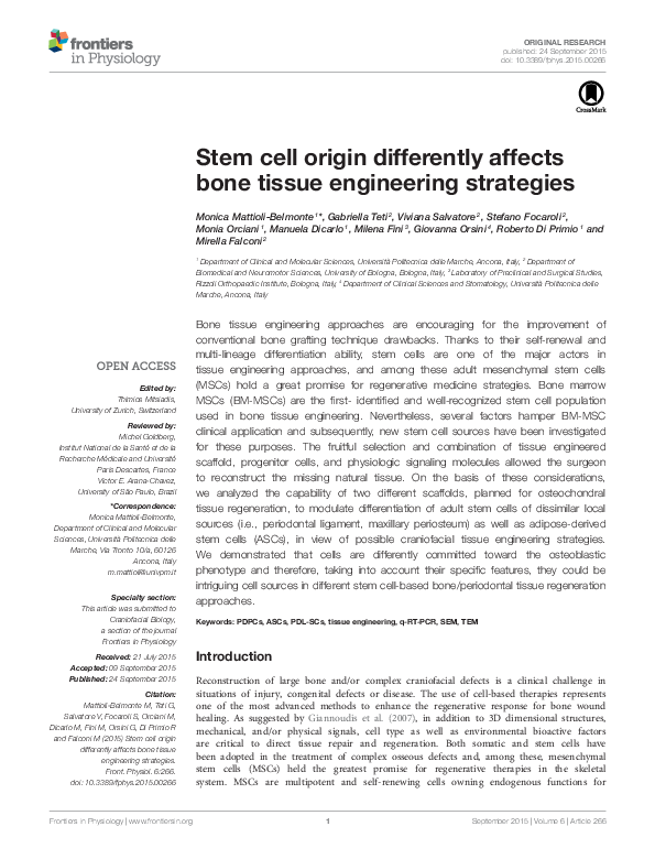 (PDF) Stem cell origin differently affects bone tissue engineering strategies | Viviana S ...