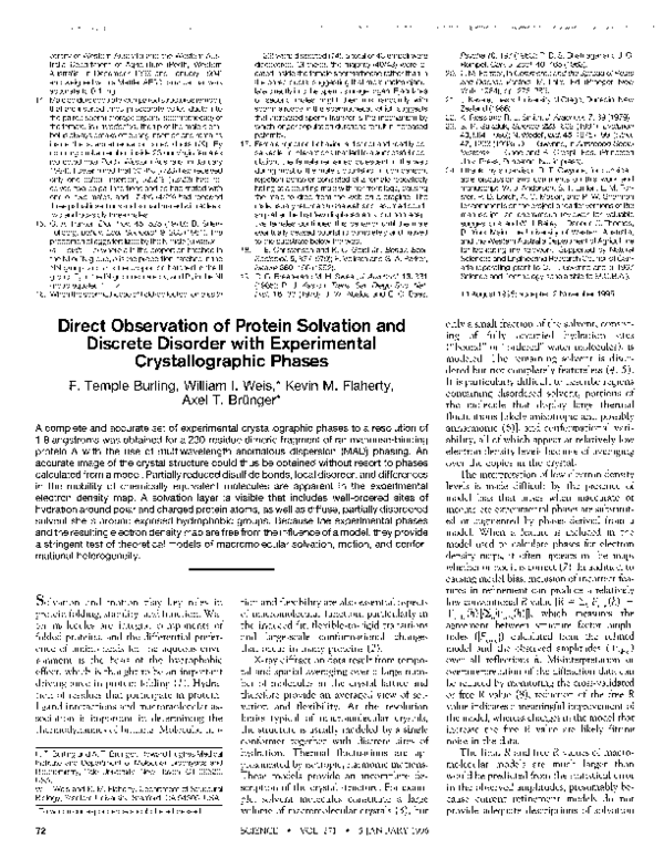 (PDF) Direct Observation of Protein Solvation and Discrete Disorder ...