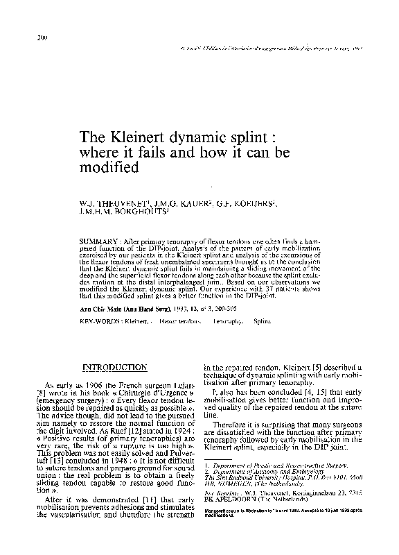 (PDF) The Kleinert dynamic splint: where it fails and how it can be ...