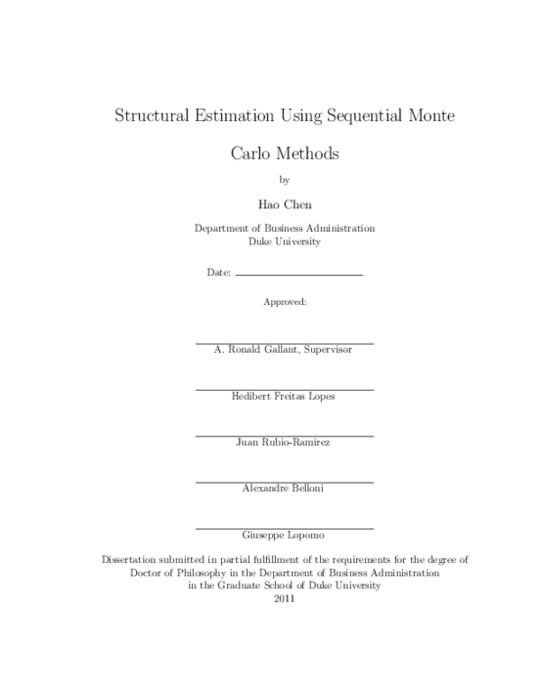 (PDF) Structural Estimation Using Sequential Monte Carlo Methods
