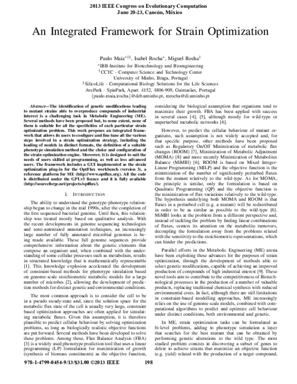 (PDF) An integrated framework for strain optimization